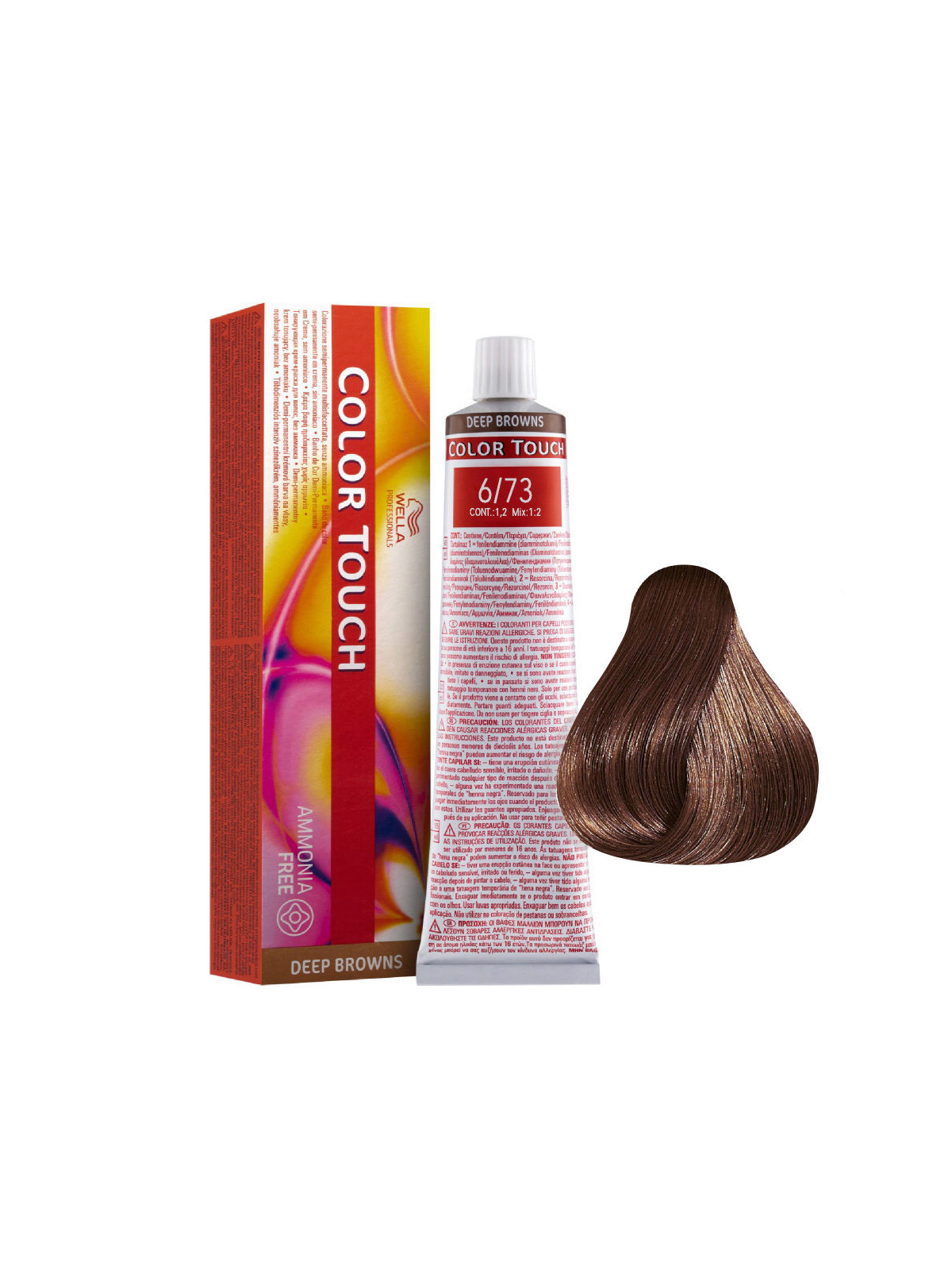 Wella Color Touch 6/73 - Тонирующая краска без аммиака темный блонд коричнево-золотистый 60 мл