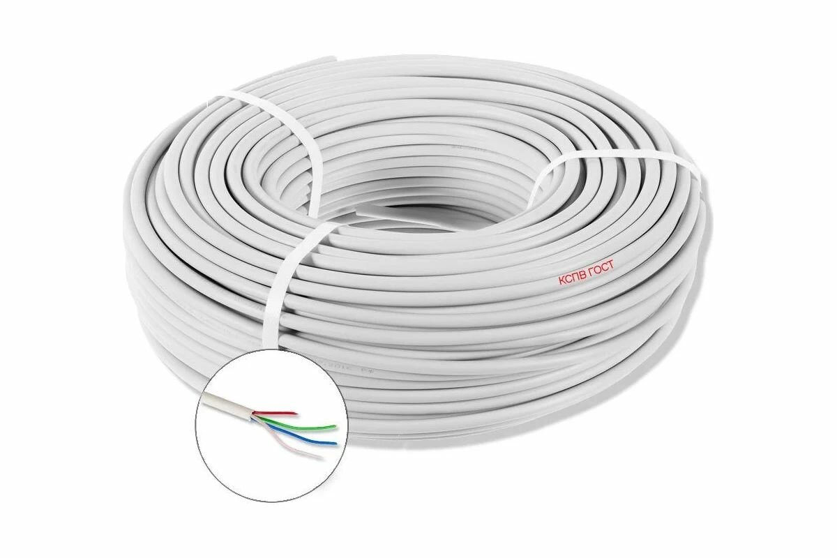 Кабель для пожарной и охранной сигнализации проводник кспв 4x0.5 мм2, 10м OZ67786L10