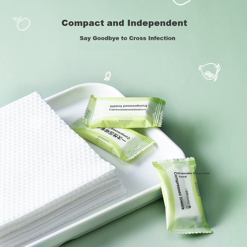 JD Jingzao Disposable Compressed Towels, 50 Pieces, Face Towels, Portable for Travel, Outdoor, And Hotel Use