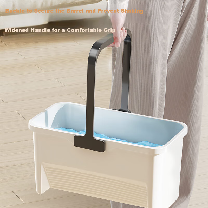 Jiabangshuo Mop Washing Bucket, No-Hand Mop, Rectangular, Enlarged Diameter, Household Cleaning, Handheld Mop Bucket, 35cm