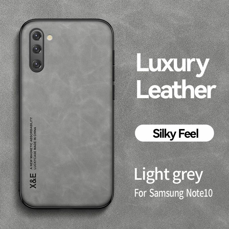 FASNYA Кожаный чехол на Samsung Galaxy Note 10 (Самсунг галакси Ноут 10) с защитой камеры противоударный, ля магнитного авто-держателя