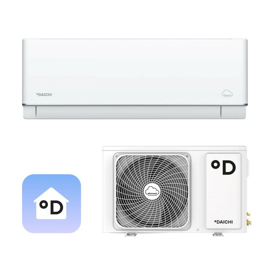 Облачный кондиционер Daichi Alpha A25AVQR3_UNL/A25FVR3_UNL, 25 м², автоперезапуск, самодиагностика, самоочистка внутреннего блока