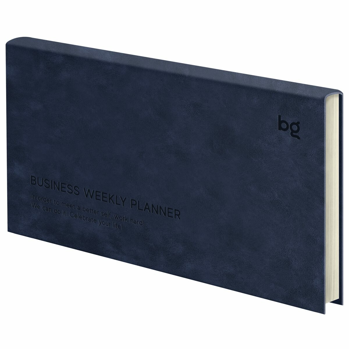 Еженедельник недатированный BG "Business. Navy blue" (64 листа) обложка кожзам, мягкая, синий (Wu_62171)