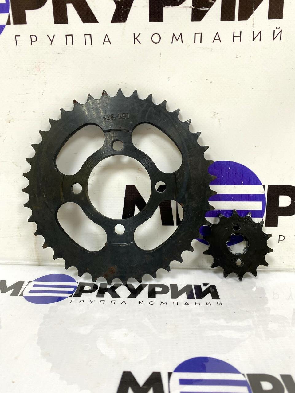 Комплект звезд (ведомая+ведущая) для мопеда Alpha 14/39z (428)