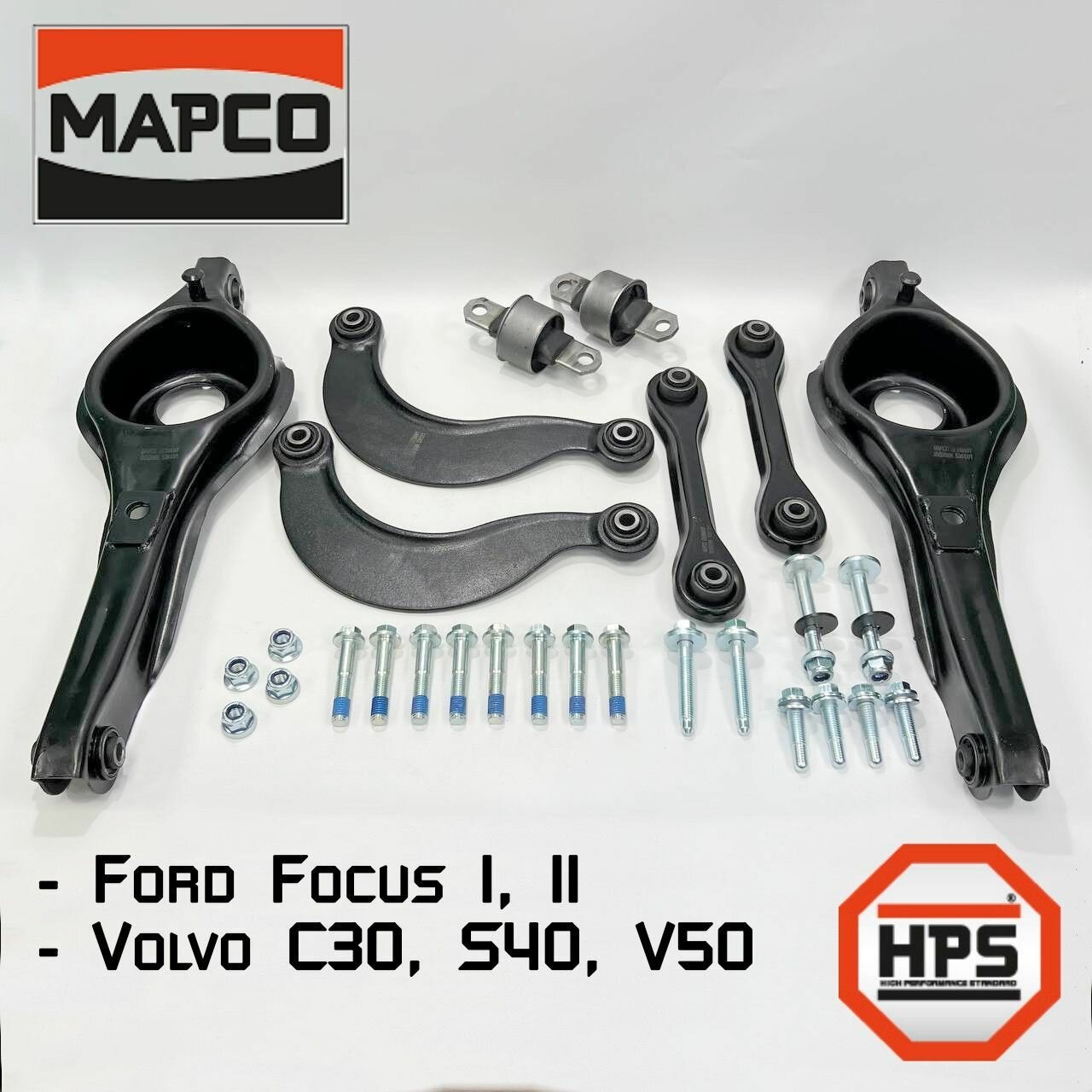 Комплект рычагов задней подвески Mapco для Ford Focus 1, 2, Volvo C30, S40, V50 Форд Фокус Вольво Ц30 С40 В50
