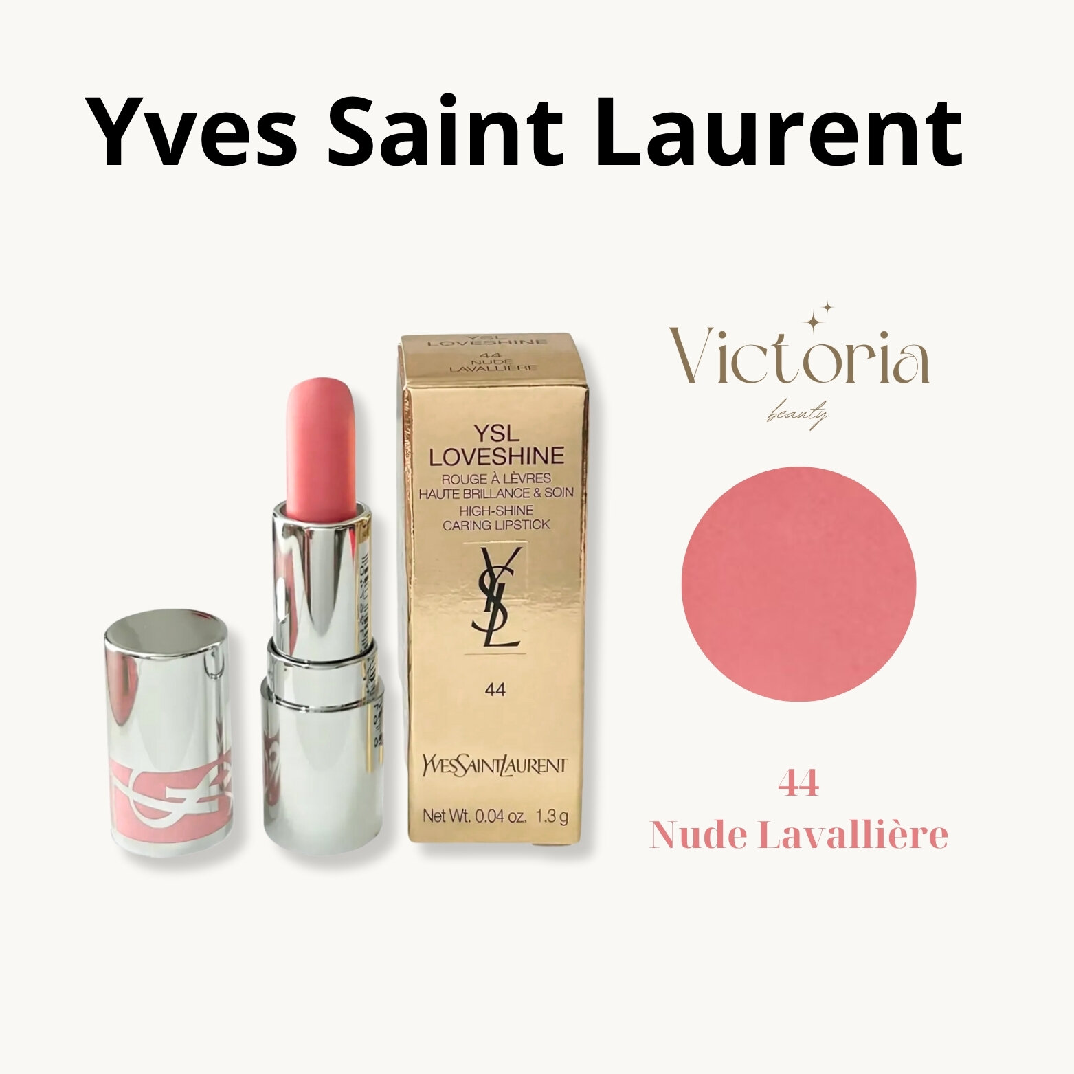 YSL Помада Loveshine High-shine Caring Lipstick 44 Nude Lavalliere 1,3г мини размер