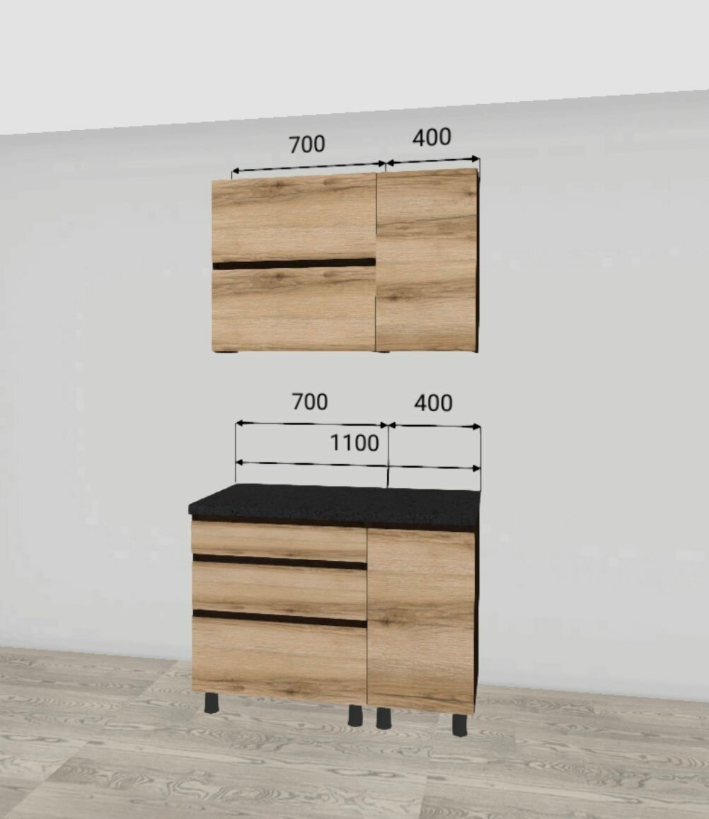 Кухонный гарнитур 1,1 м в стиле Лофт