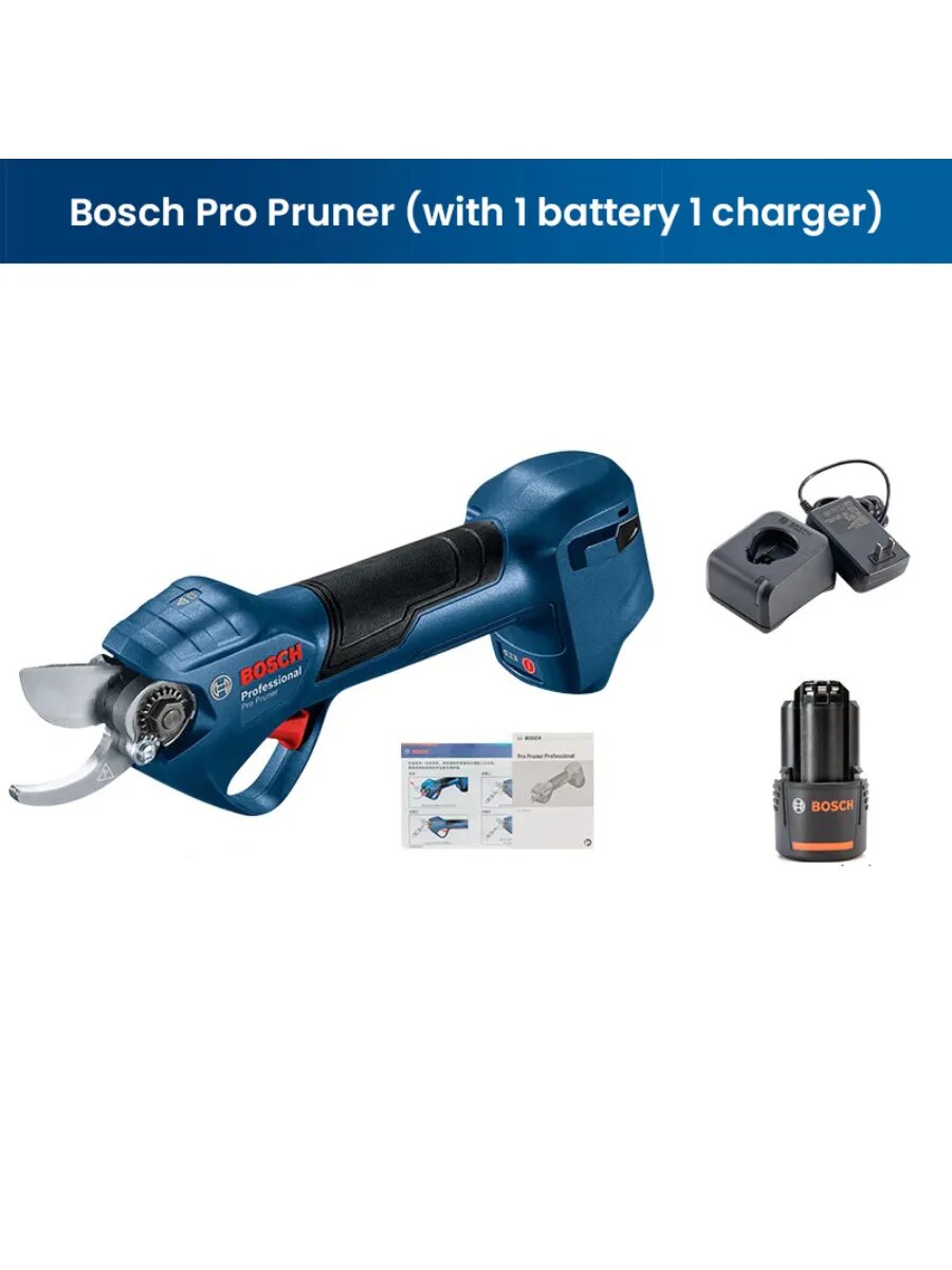 Кусторез Bosch Pro, садовый, аккумуляторный, двусторонний, с LED индикатором, синий