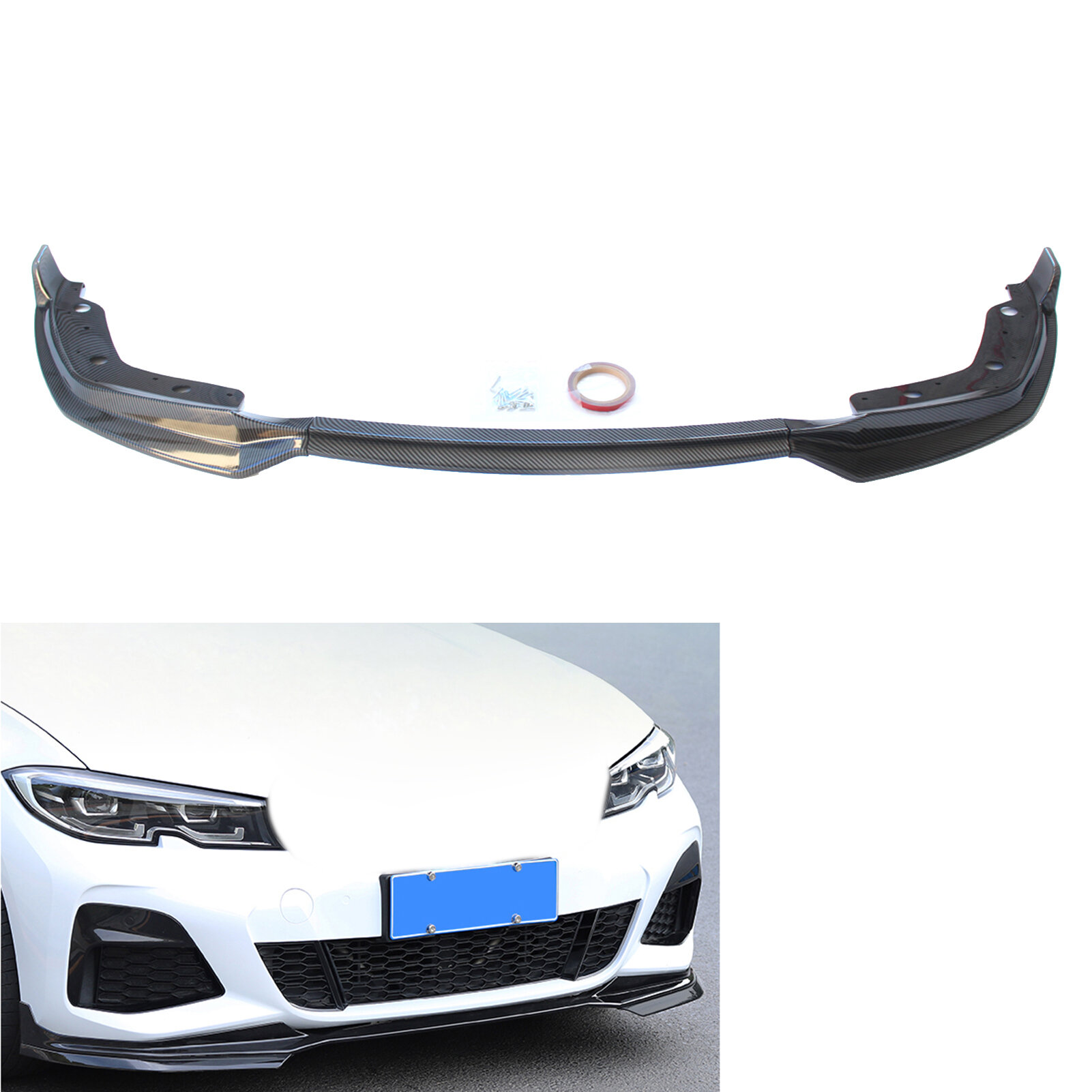 Передний спойлер-губа бампера M Performance Sport Look карбон замена для BMW 3 Series G20 G28 2019-2020