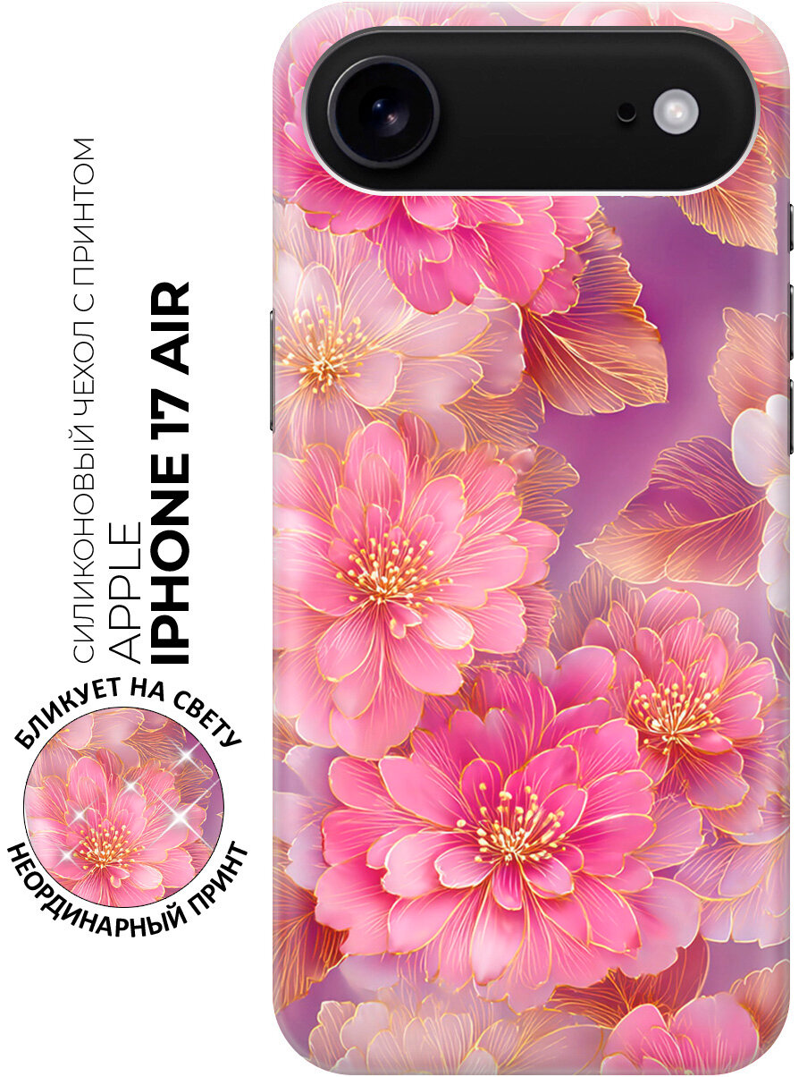 Силиконовый чехол на Apple iPhone 17 Air с принтом "Романс цветущей нежности"