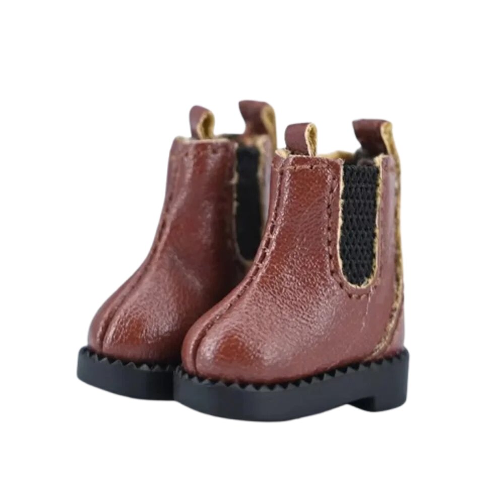 Обувь для кукол Obitsu 11 кожаная черная коричневая Коричневый, Brown