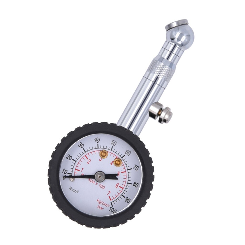 Манометр для измерения давления в шинах 60psi/100psi с резиновым корпусом и большим циферблатом для автомобилей