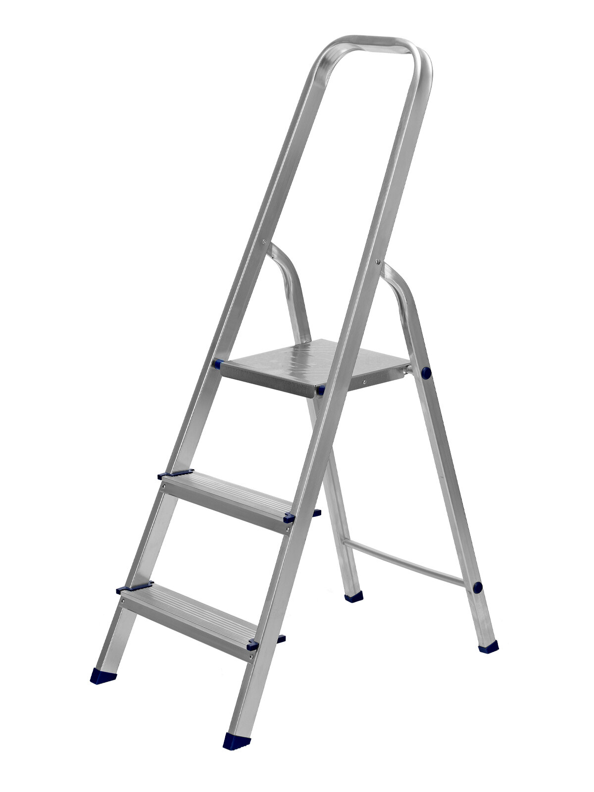 Стремянка 3 ступени Сибртех, 150 кг максимальная нагрузка и 259.7 см рабочая высота, алюминиевая, 97713