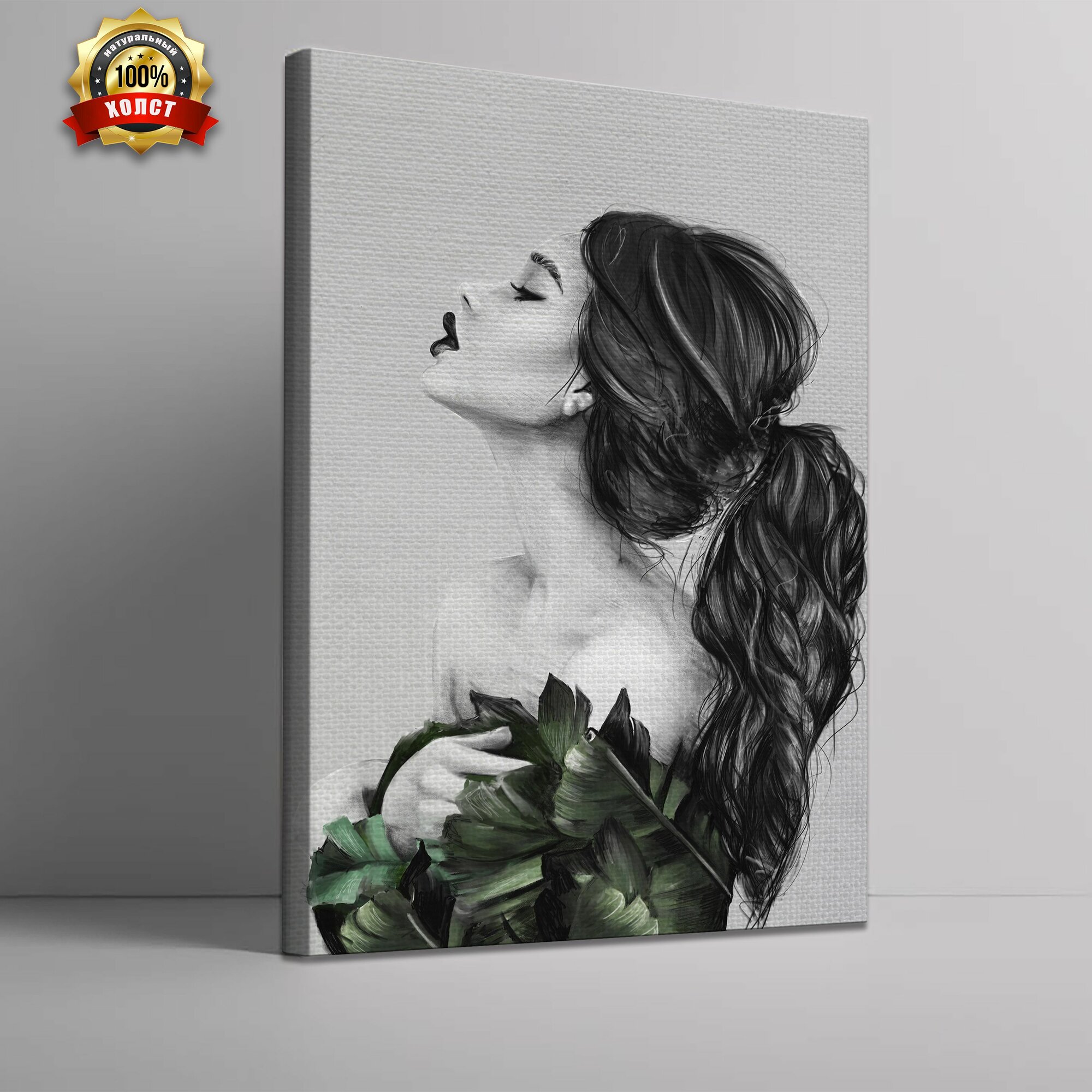 Картина " Женщина ЧБ" 30*40