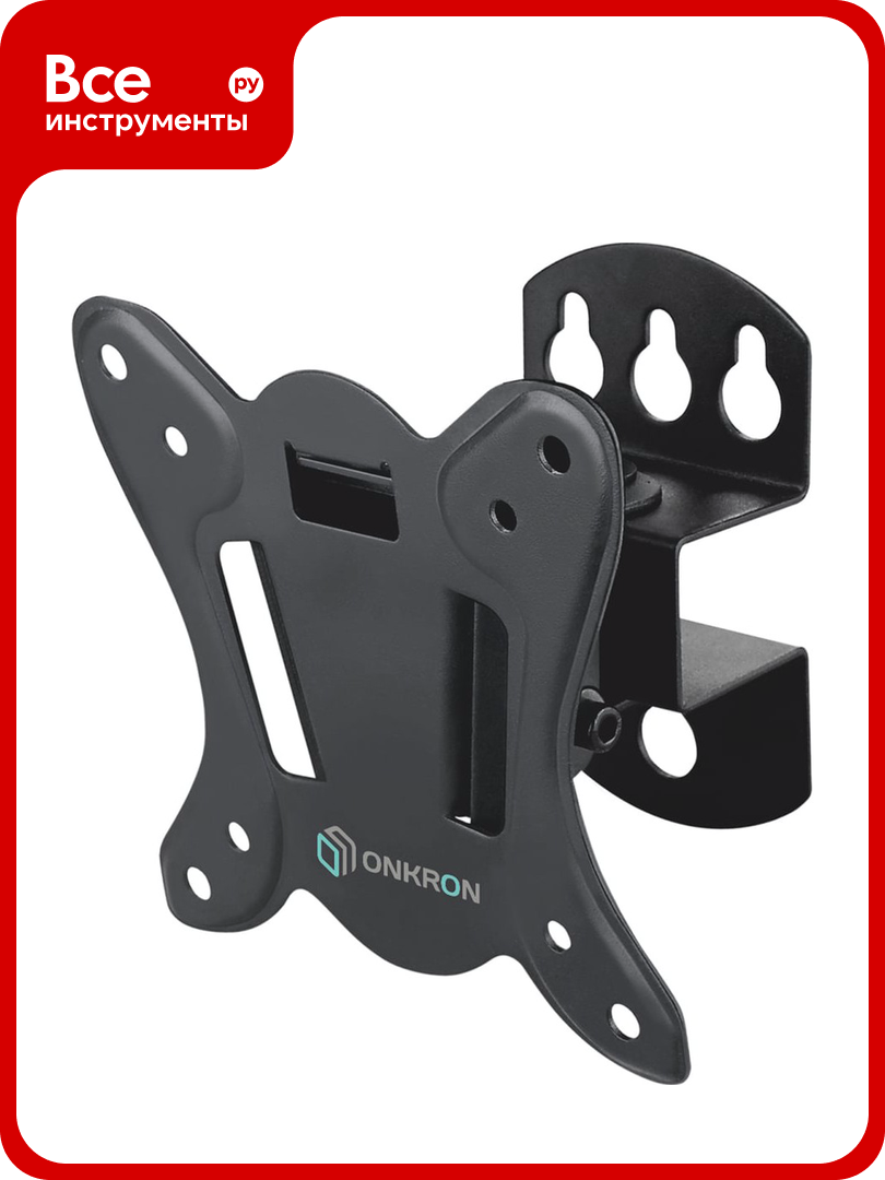 Наклонно-поворотный кронштейн для телевизора 10-32 ONKRON Black NP13, 28 см, порошковое покрытие