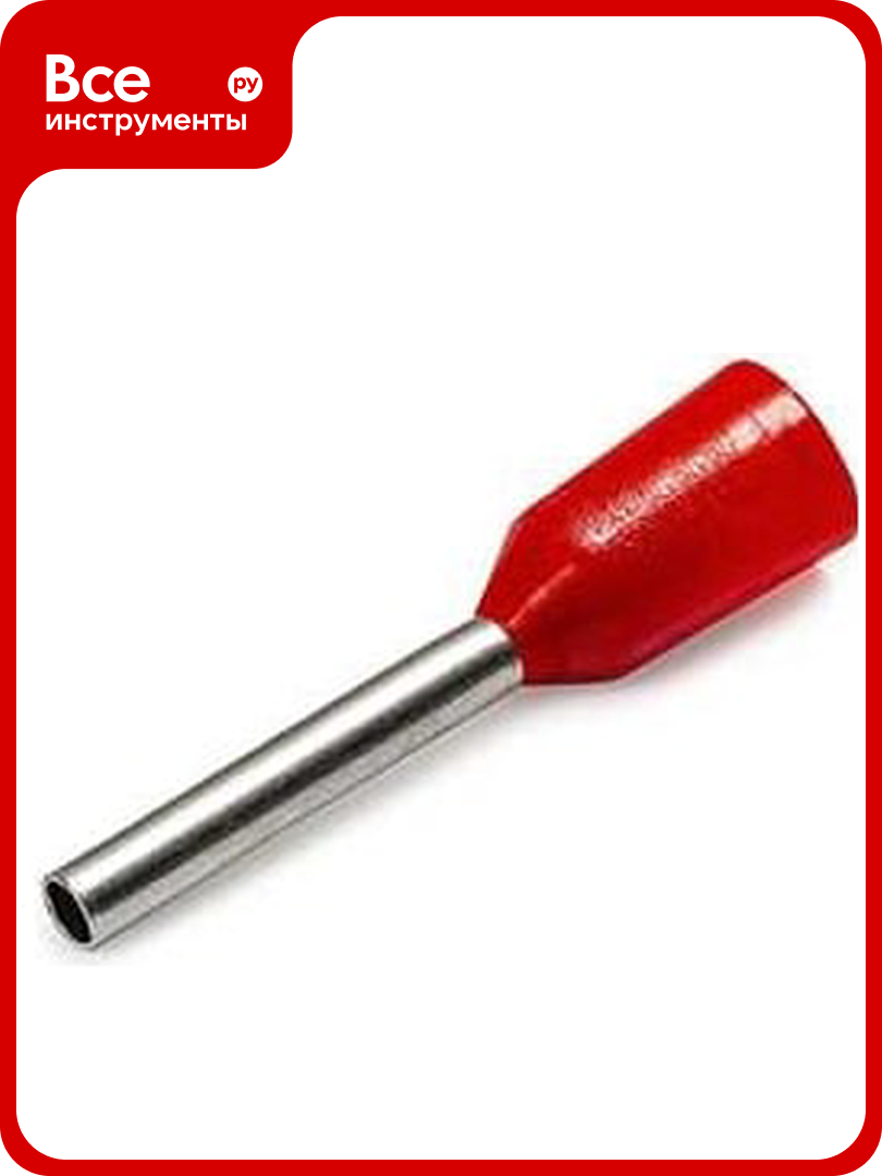 Штыревой втулочный изолированный наконечник НШВИ Engard 0,5-8 цвет красный (1 пакет/50 шт.) NSHvI-0,5-8-R