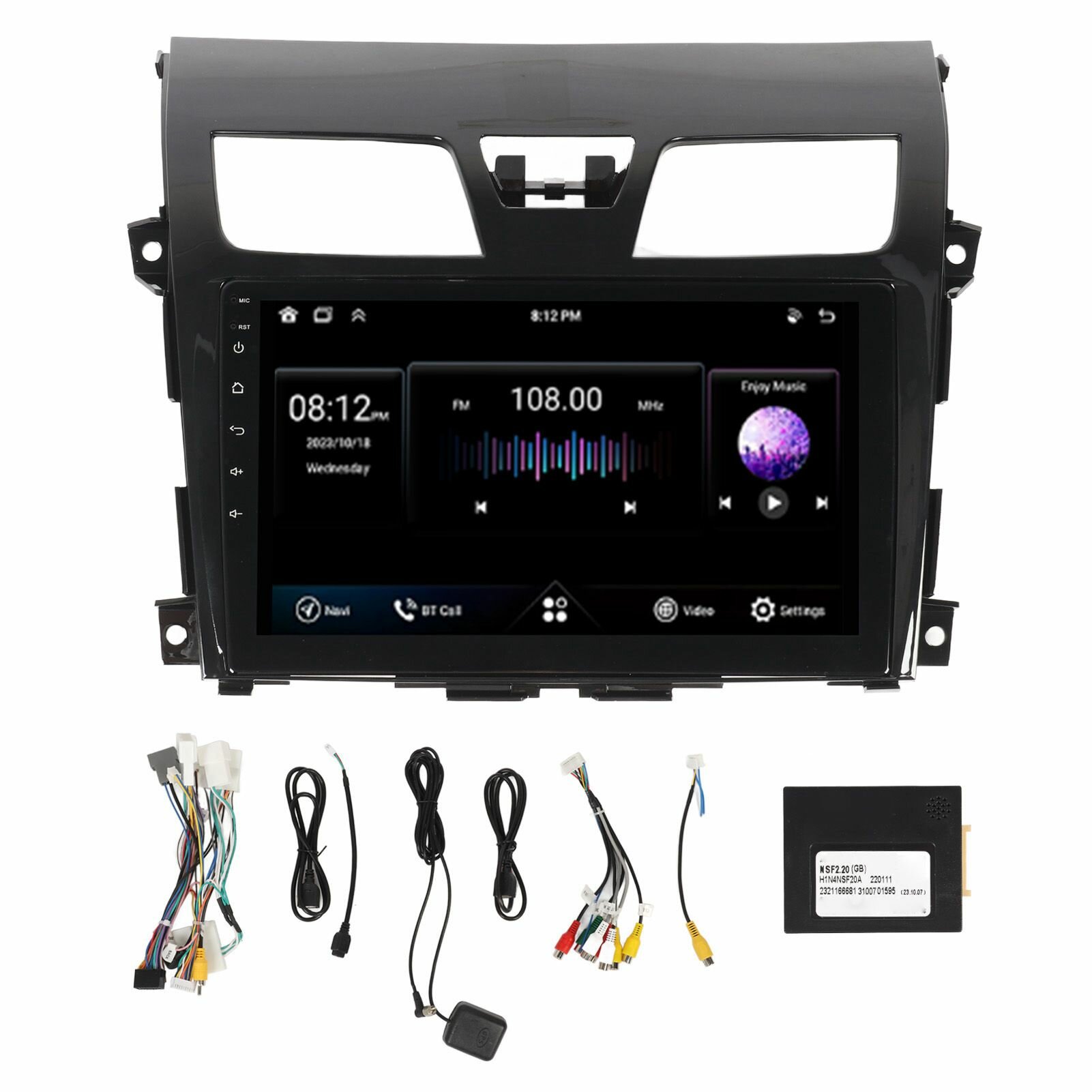 10,1-дюймовый автомобильный монитор с беспроводным Carplay, Bluetooth 1080HD и Android 12 для Altima