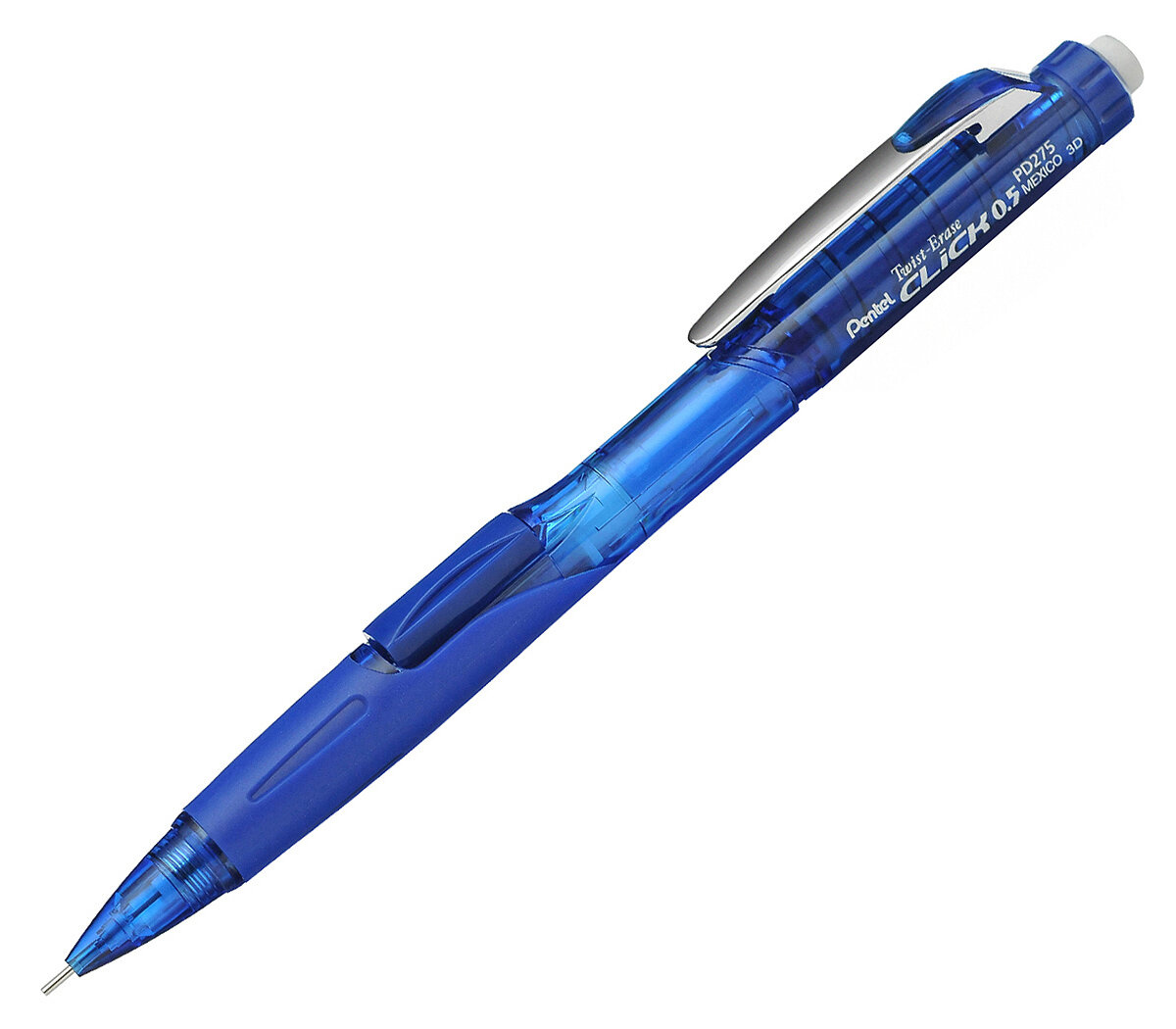 Механический карандаш PENTEL TWIST-ERASE CLICK PD275T-CX 0.5 мм синий полупрозрачный корпус