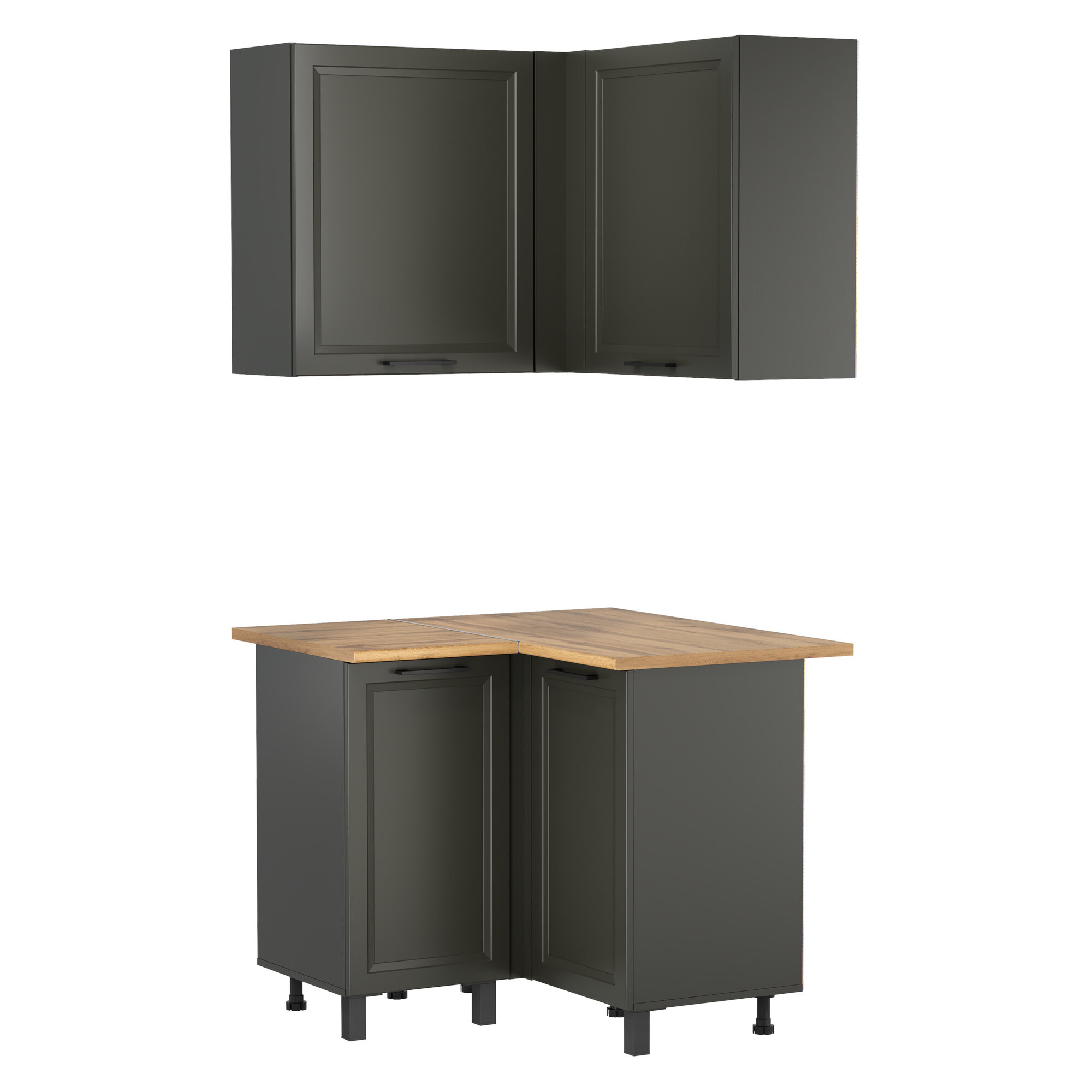 Кухонный гарнитур Римини 1х1м МДФ диамант серый со столешницей