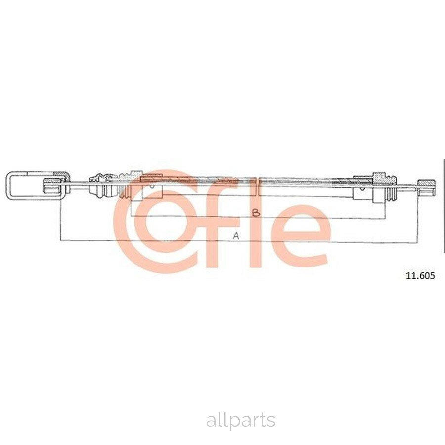 COFLE 92.11.605 Трос стояночного тормоза передн PEUGEOT 405 87-