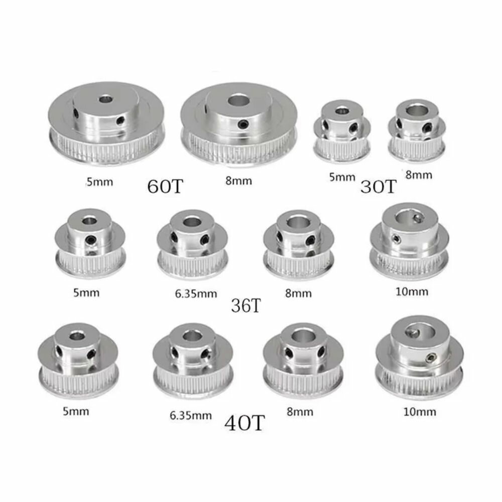 Шкивы ГРМ GT2 30 36 40 60 зубьев, детали колеса 2GT, диаметр отверстия 5 мм, алюминиевая шестерня 8 мм, ширина зубьев 6 мм, деталь для 3D-принтера.