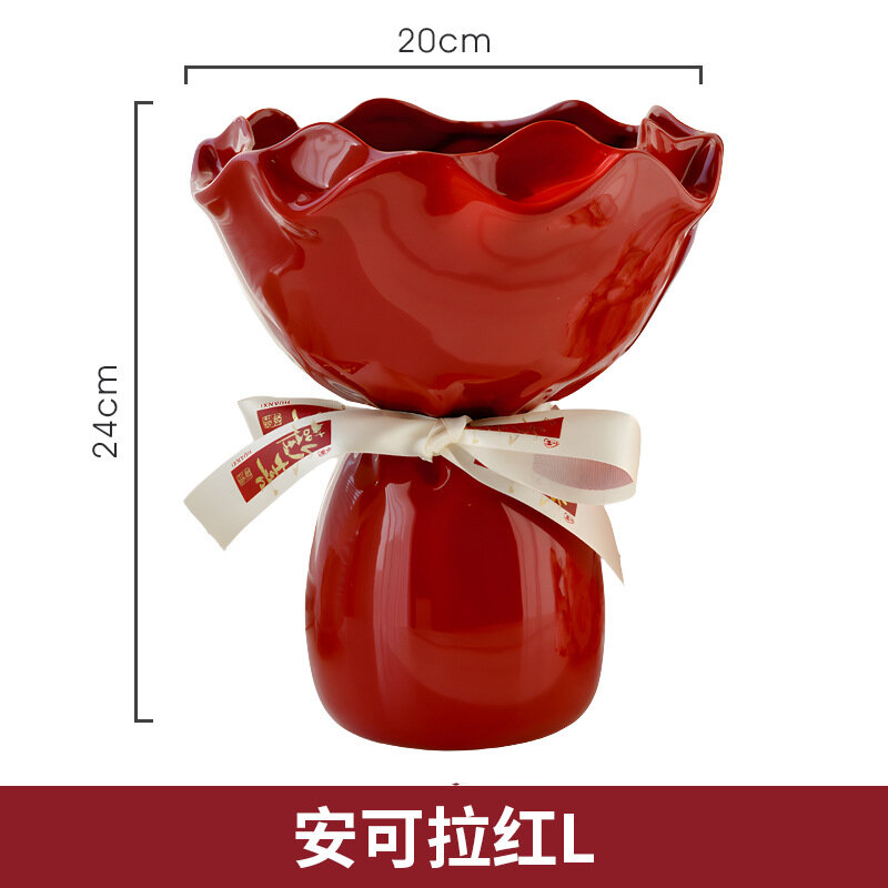 Винтажная высококачественная керамическая ваза, декоративное украшение, легкая роскошь, маленькая ваза для цветов, высокая эстетика, свадебный подарок