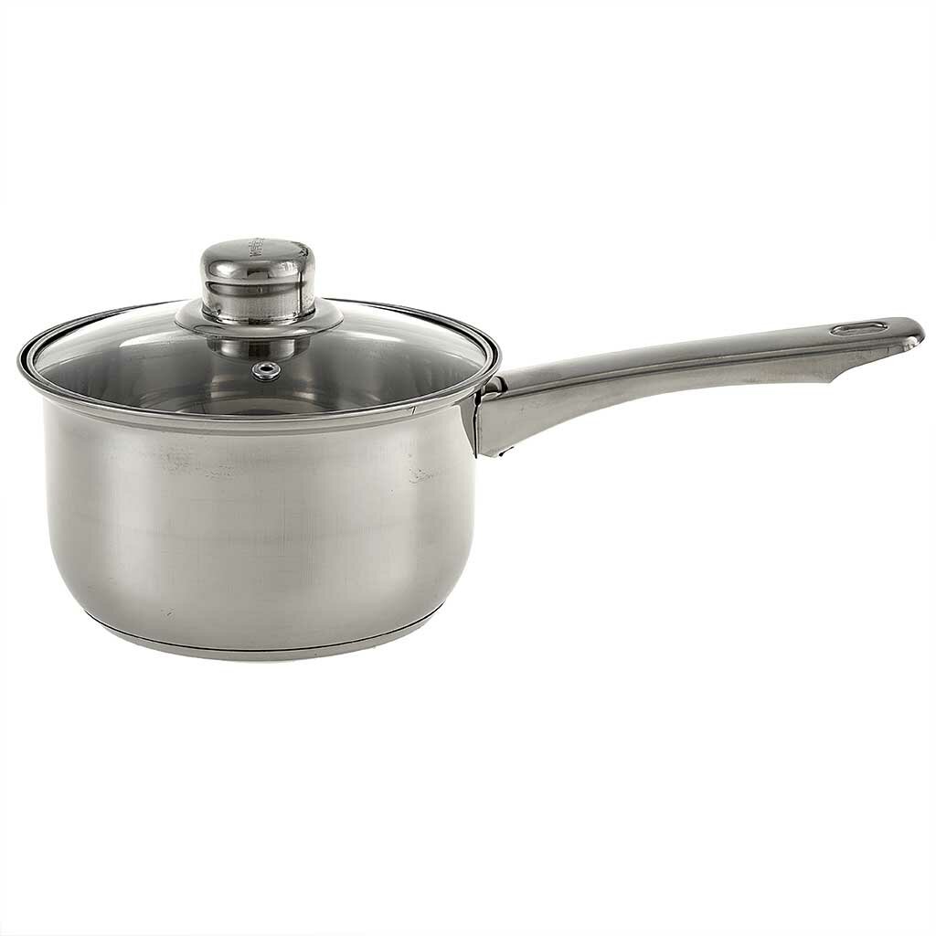 Ковш Webber BE-155/2, 1.9л, диаметр 16 см, глубина 9.5 см, нержавеющая сталь, для всех типов плит, серебристый