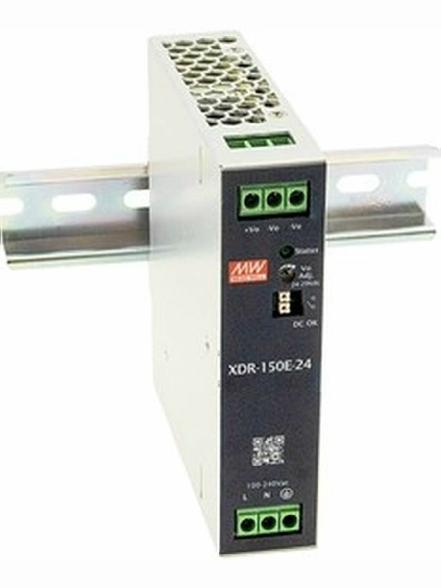 Преобразователь AC-DC на DIN-рейку MEAN WELL XDR-150E-12, 132 Вт, 12 В, 11 А