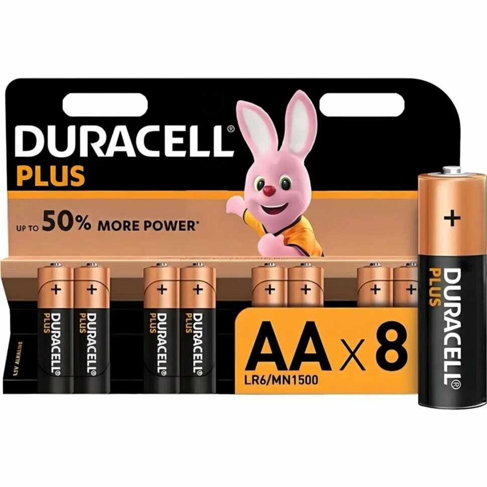 Батарейка DURACELL PLUS AA BL8 (8шт/уп), 2338493