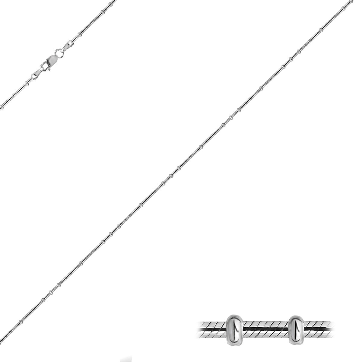 Цепь серебро, 925 проба, родирование