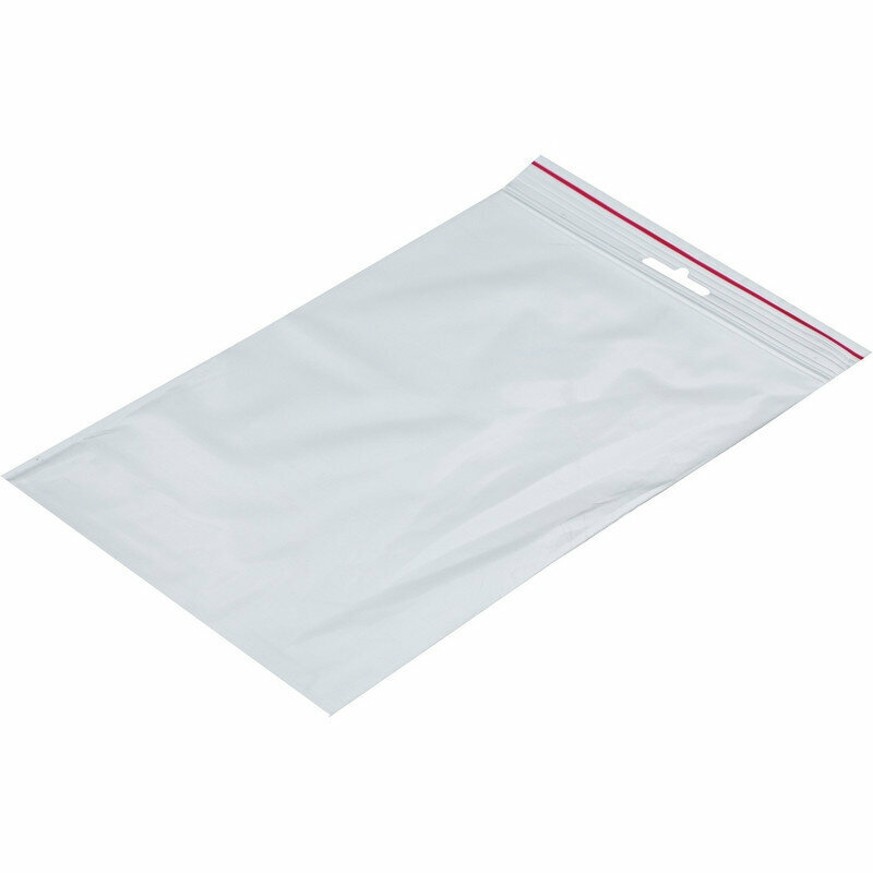 Пакет с замком (Zip Lock) с европодвесом 25 х 35 см, 60 мкм, 100 шт/уп, 1218118