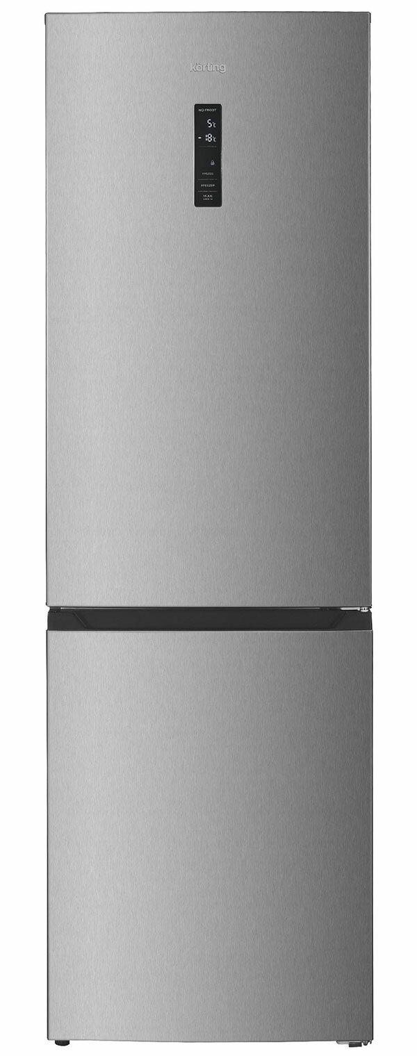 Двухкамерный холодильник Korting KNFC 62980 X No frost, серый металлик