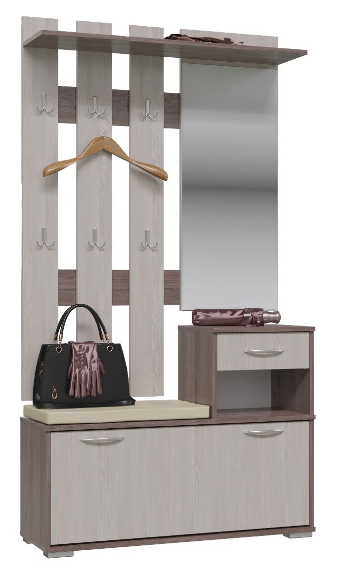 Прихожая комплект мебели узкая бодега тёмный/бодега светлый 100см - ГК0067 Спасибо-Мебель