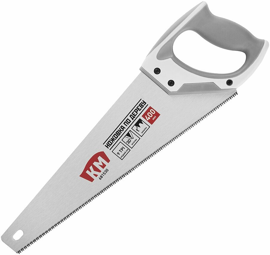 Ножовка по дереву КМ 400 мм 9 зуб/дюйм средний зуб