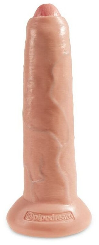 Фаллоимитатор King Cock Uncut с подвижной крайней плотью, телесный, 23 см