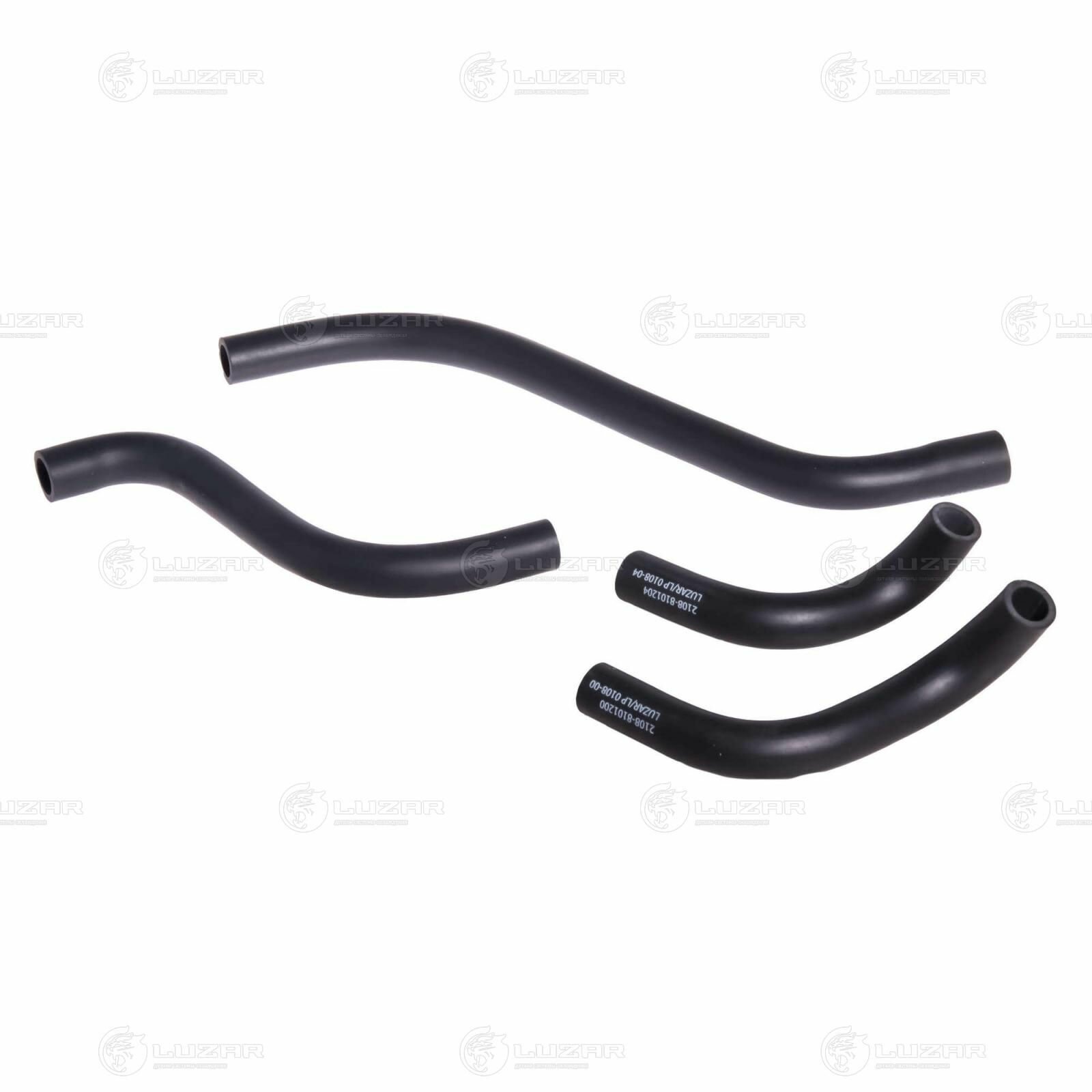 Комплект патрубков отопителя для а/м Лада 2108-99, 2113-15 (EPDM, 4шт) (LPKh 0108) Luzar