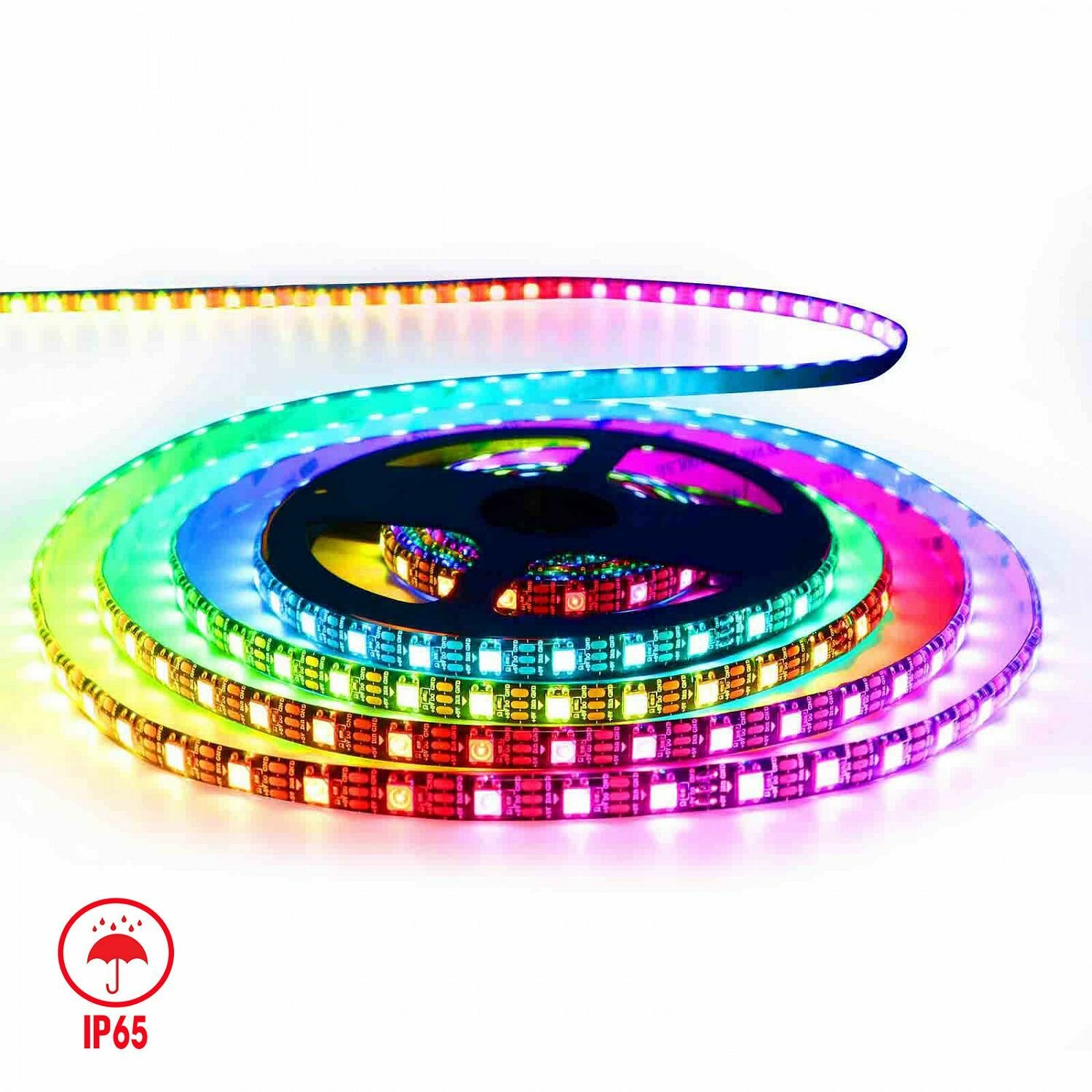 Лента LED адресная RGB 5м (SMD5050, WS2812,3pin,5В, IP20) Огонек OG-LDL45