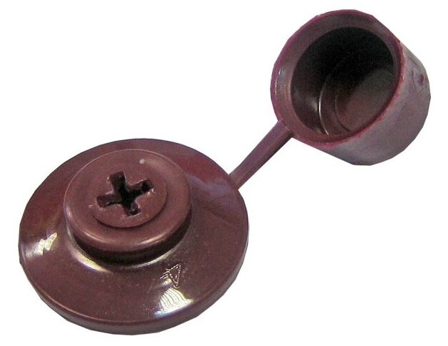 Заглушка для шиферного гвоздя 24 мм пластик бордовый набор 20 шт кровельных изделий