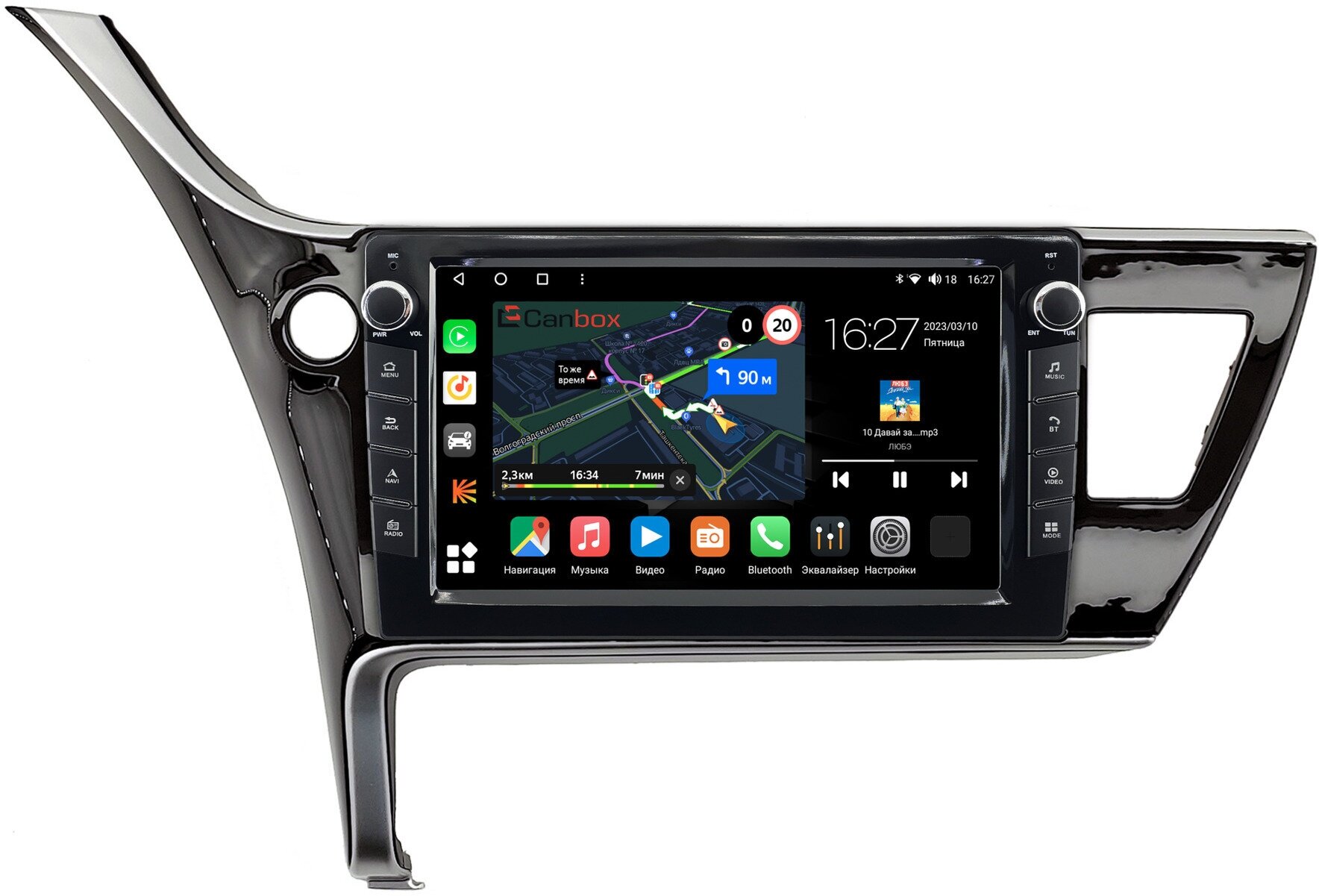 Штатная магнитола Canbox M-Line 7825-10-1266 Toyota Corolla (E160/E170/E180) 2015-2024 (гибрид, левый руль или китайский рынок) (тип 2, авто с камерой