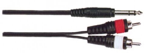 BB304-3M Кабель акустический, 6,35мм, стерео — 2хRCA, 3м, Soundking