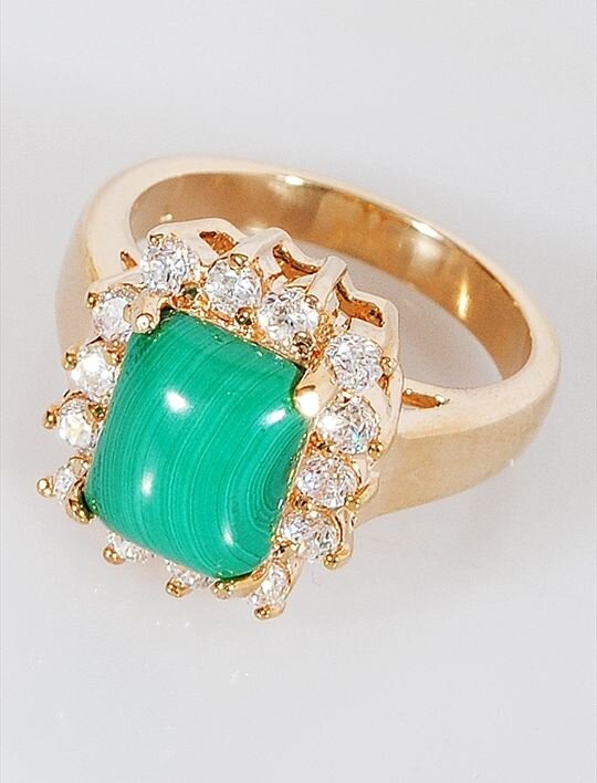 Кольцо, малахит