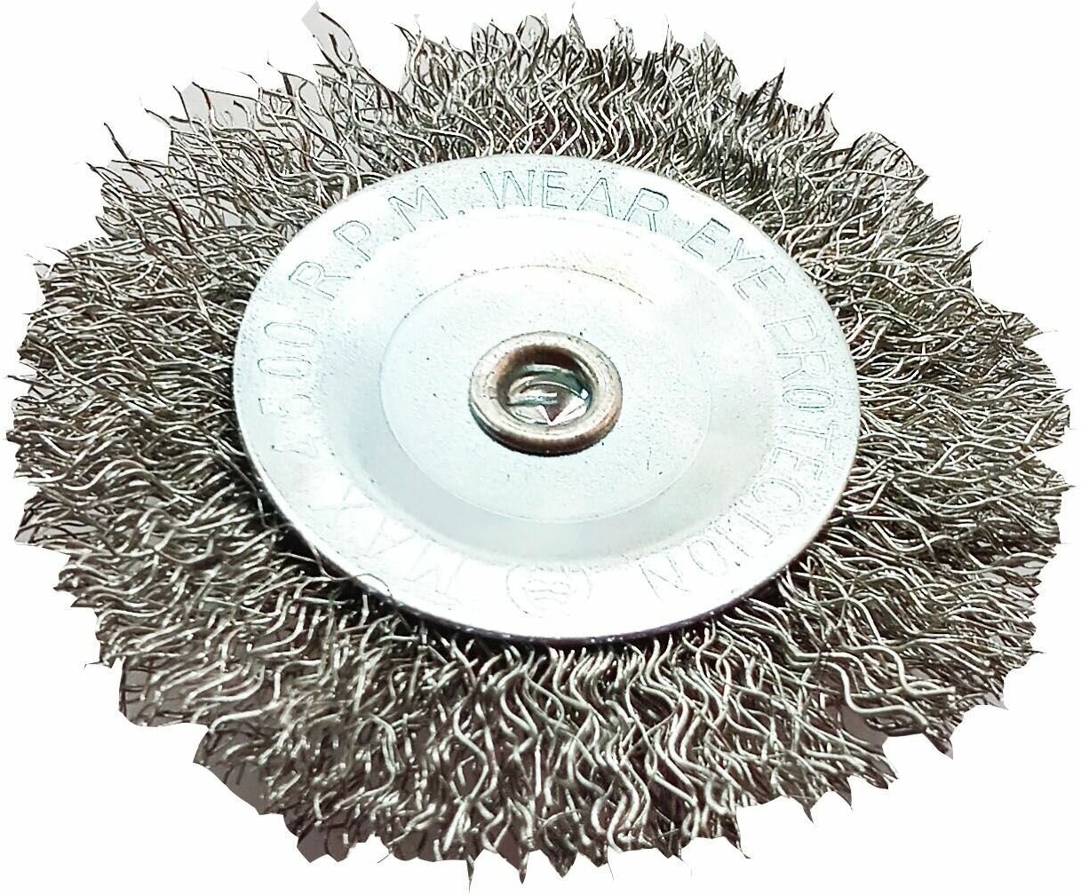 Кордщетка радиальная из стальной проволоки 0,3 мм, 50мм (1/4" под дрель)