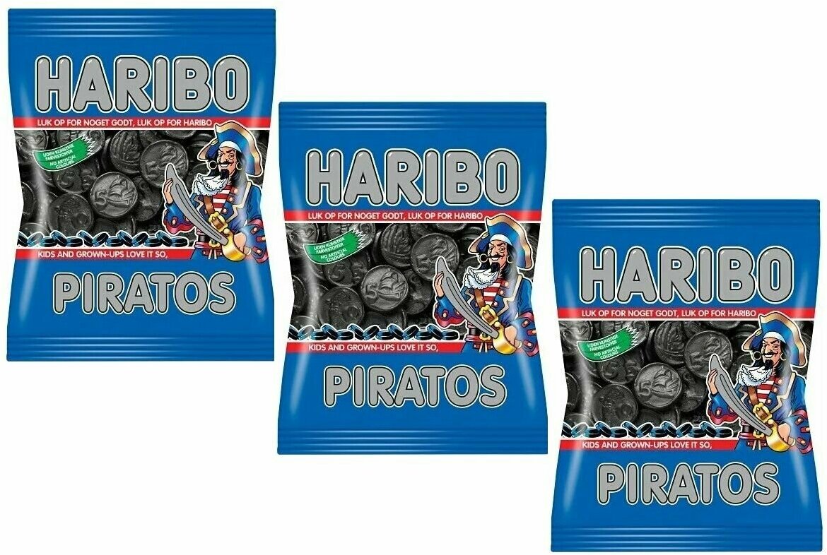 Мармелад жевательный Haribo Piratos, ( 3 уп х 175 гр.), Германия