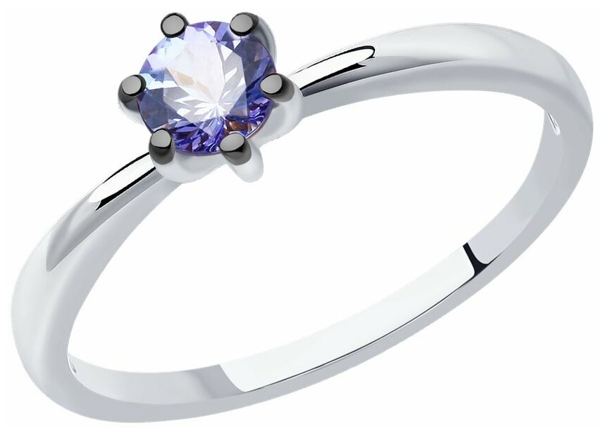 Кольцо, белое золото, 585 проба, танзанит