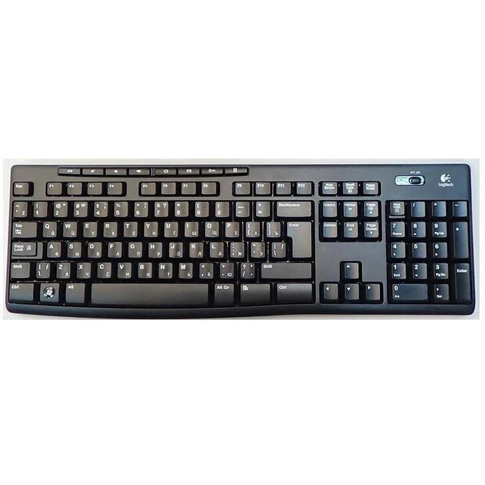 Клавиатура Logitech Клавиатура беспроводная Logitech K270 [920-003757] приемник Unifying, 2 батарейки AAA