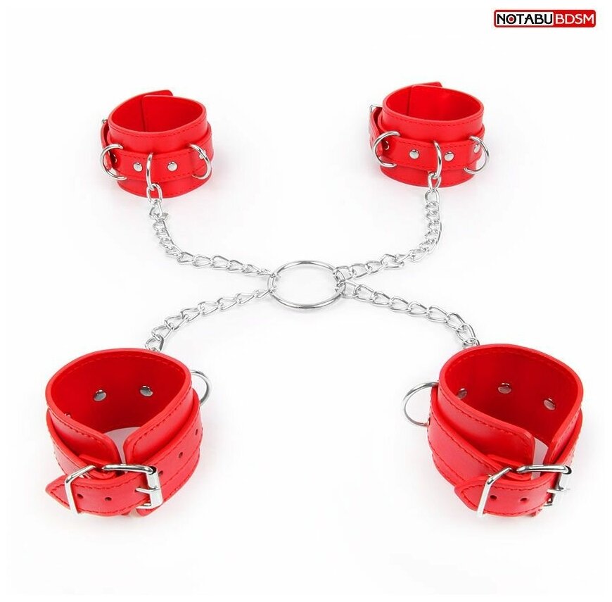 Комплект наручников и оков на металлических креплениях с кольцом