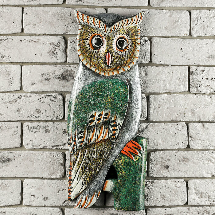 Настенное панно "Сова на ветке" 48х20х2,5 см