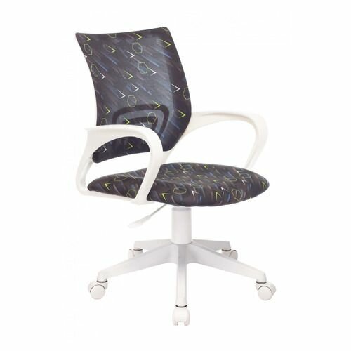 Кресло детское Бюрократ KD-W4, на колесиках, ткань, черный/синий [kd-w4/navy-race]