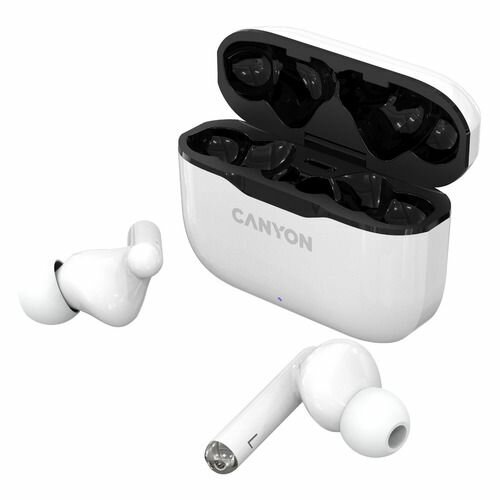Наушники Canyon TWS-3, Bluetooth, внутриканальные, белый/черный [cne-cbths3w]