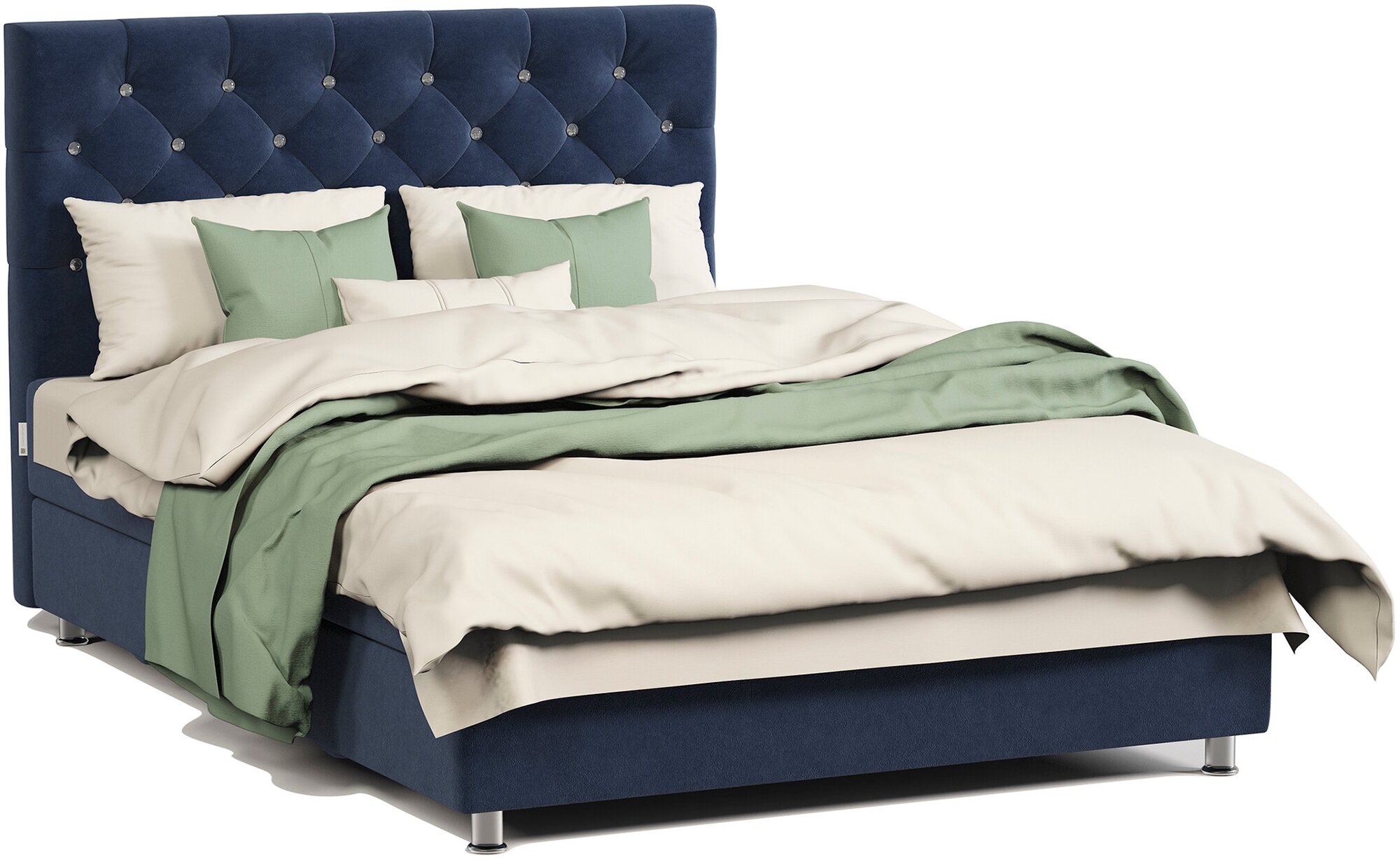 Кровать тахта Шарм-Дизайн двуспальная с подъемным механизмом Шармэль Люкс 160х198 см, велюр Ультра миднайт